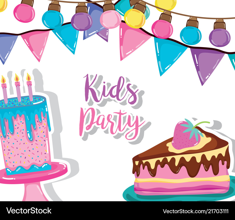 Kids party cartoon Royalty Free Vector Image - VectorStock