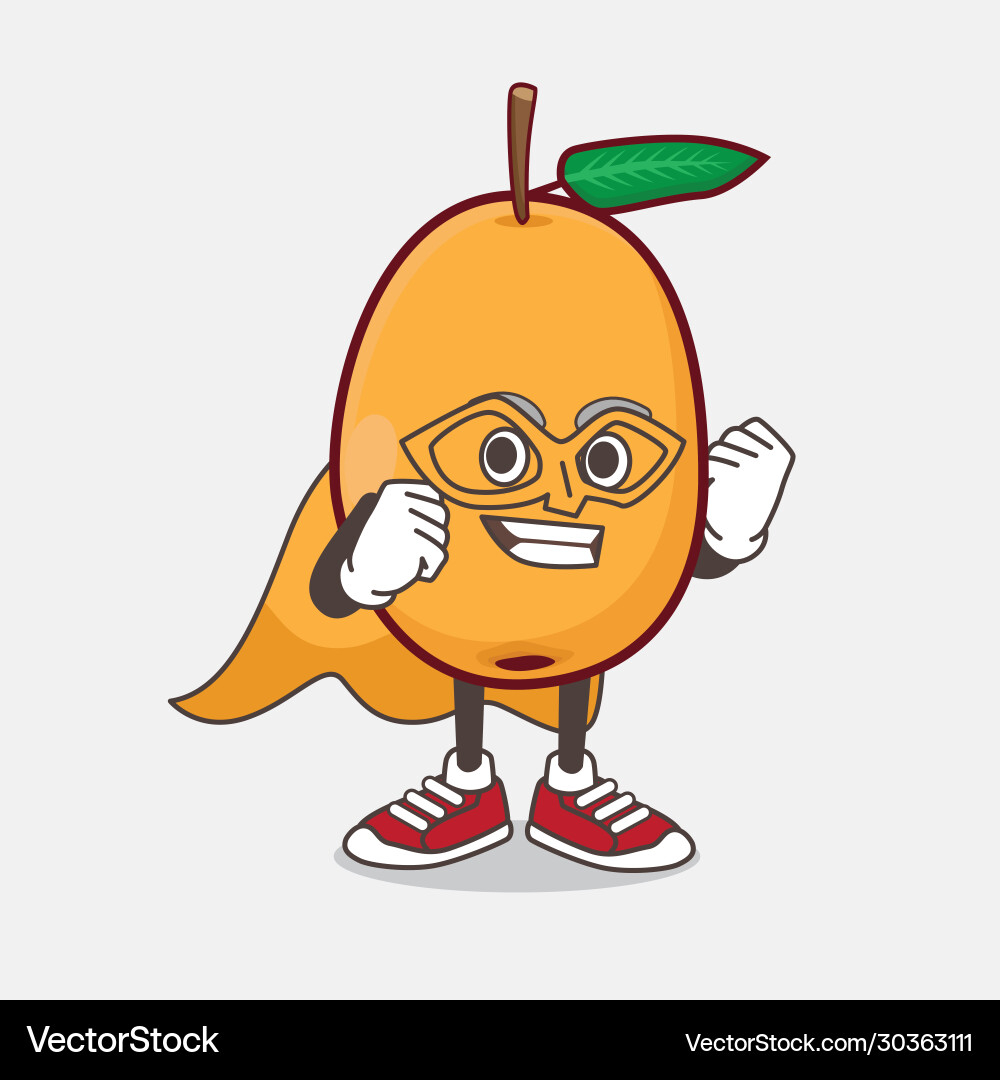 Loquat fruit cartoon mascot character dressed Vector Image