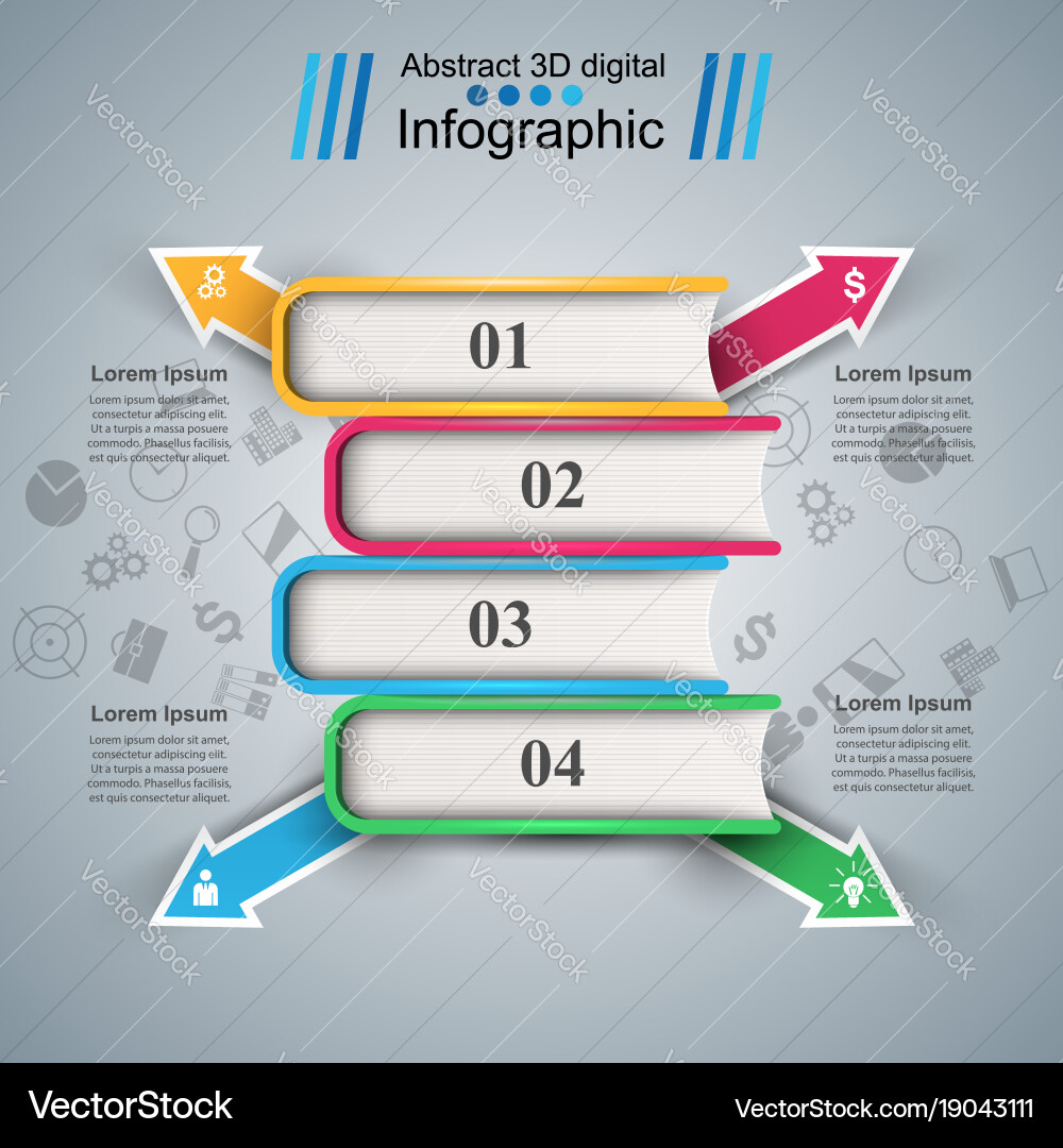 Paper book - business infographic Royalty Free Vector Image