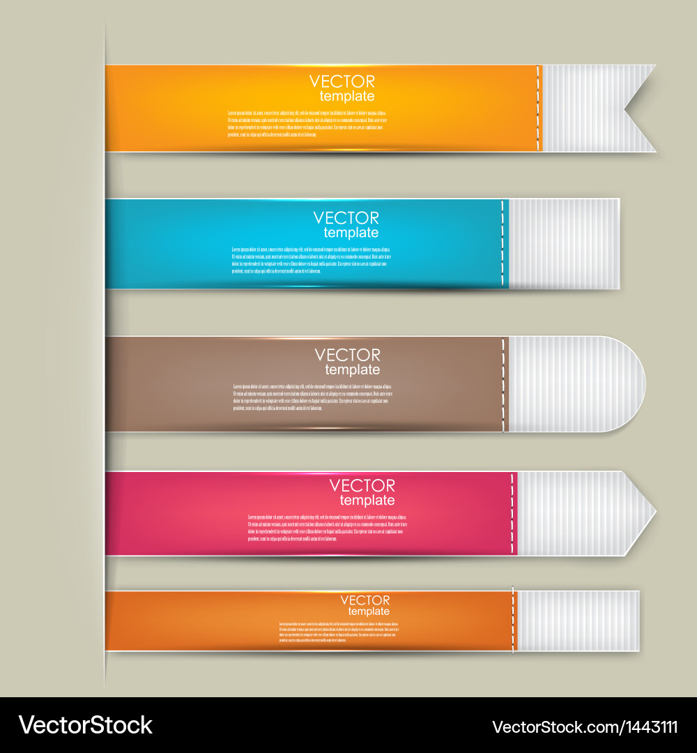 Set of bookmarks stickers labels tags numbered Vector Image