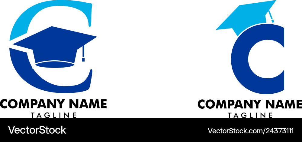 Set of education initial letter c logo design Vector Image