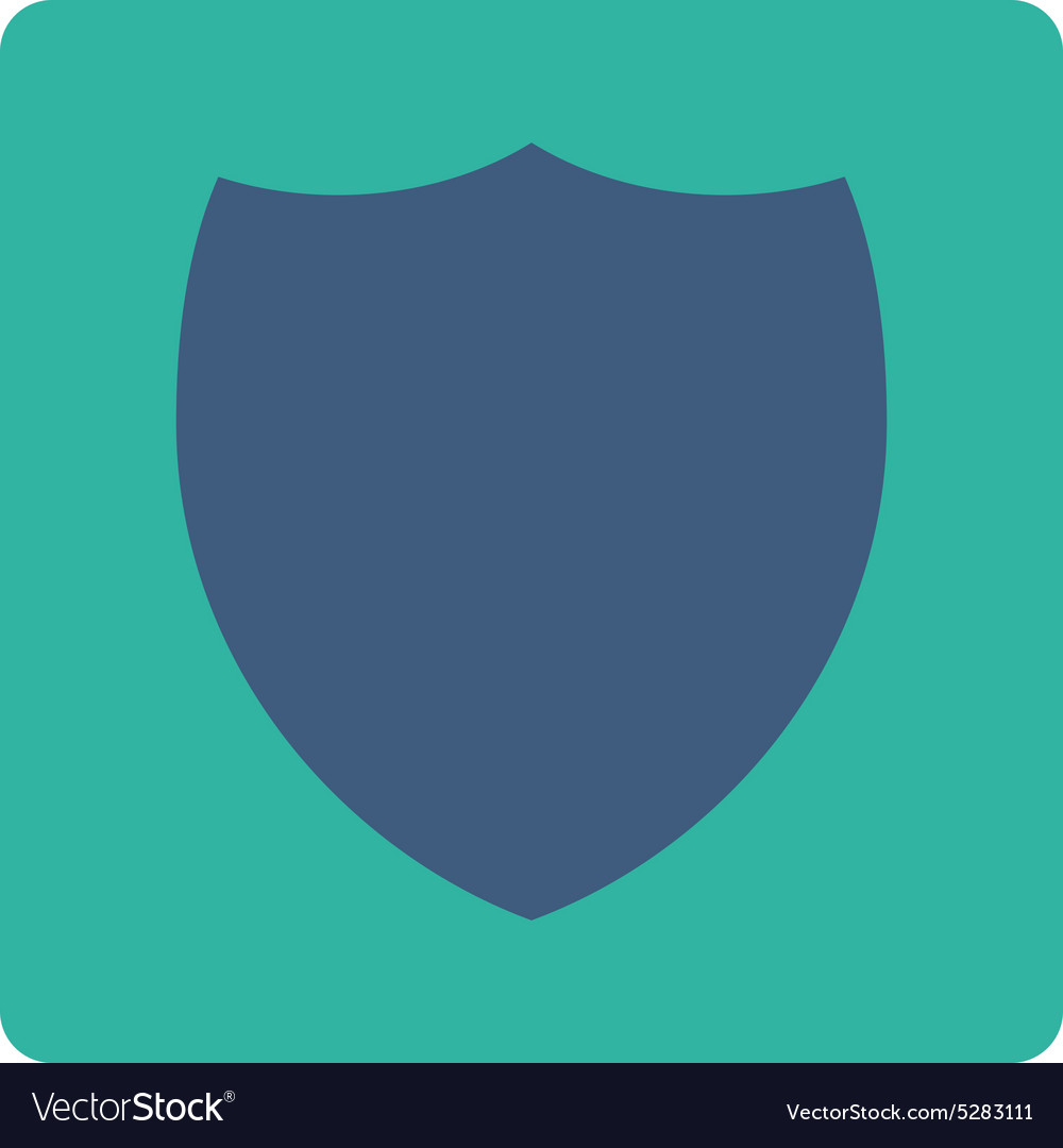 Shield flat cobalt and cyan colors rounded button Vector Image
