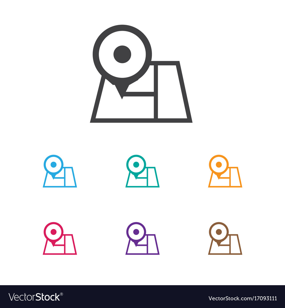 Trip symbol on map pointer Royalty Free Vector Image