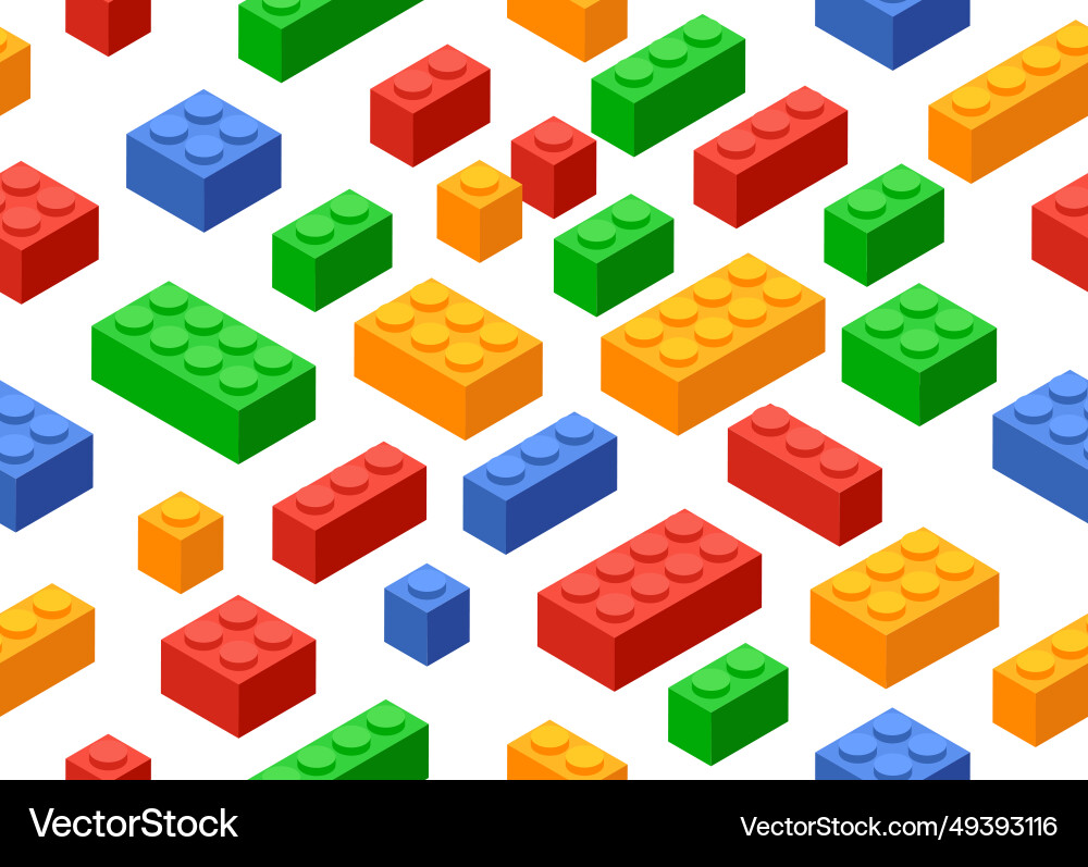 Block toy brick building icon seamless background Vector Image