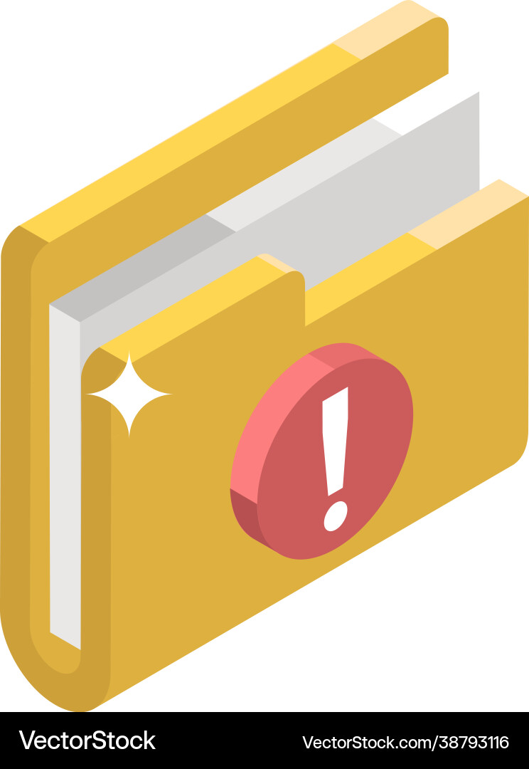 Folder error Royalty Free Vector Image - VectorStock
