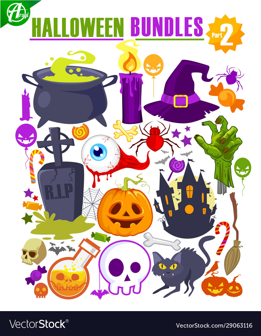Halloween bundles part 2 Royalty Free Vector Image
