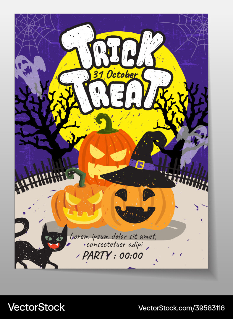 Halloween holiday brochure poster leaflet Vector Image