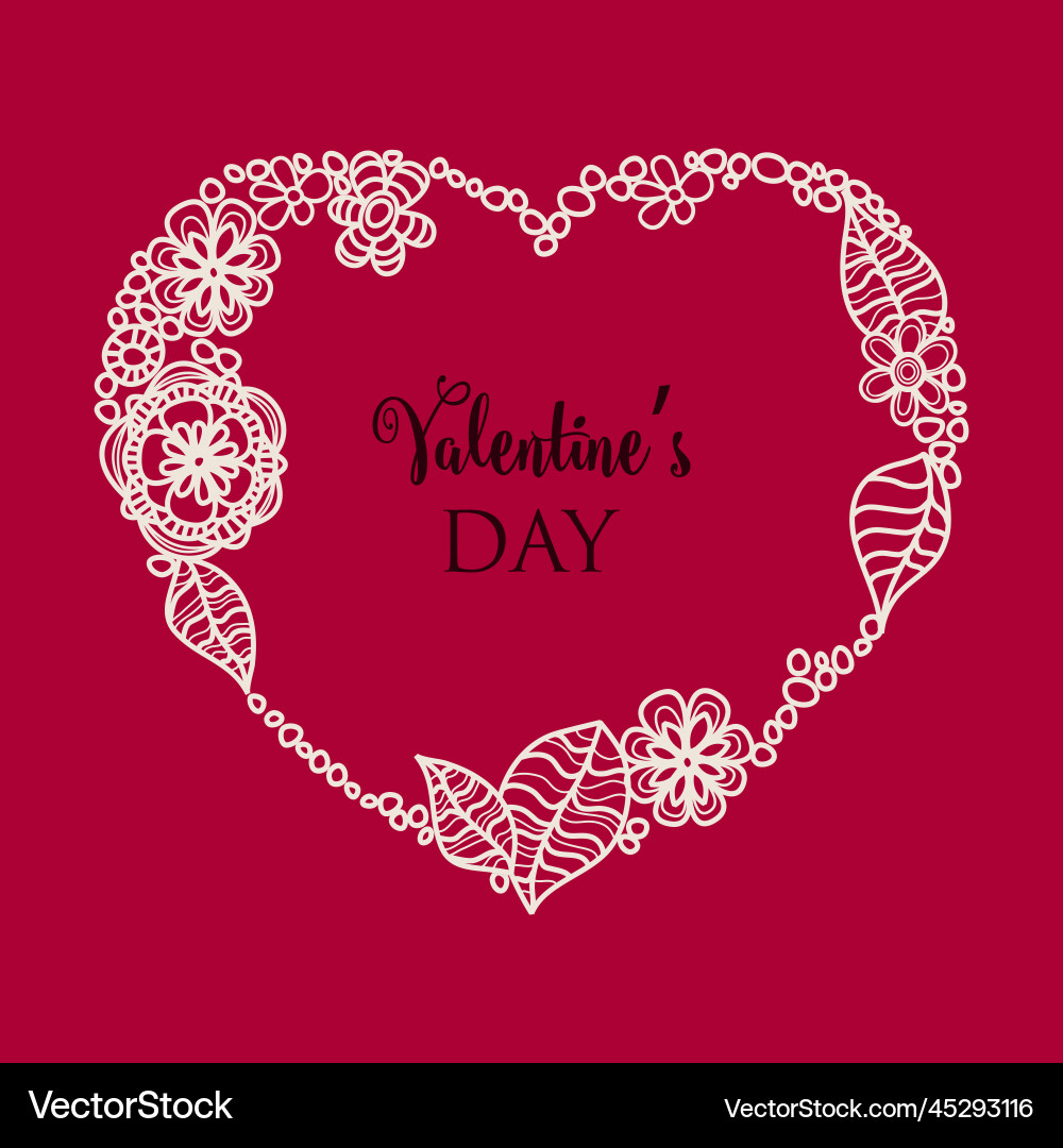 Heart shaped decorative frame valentine Royalty Free Vector