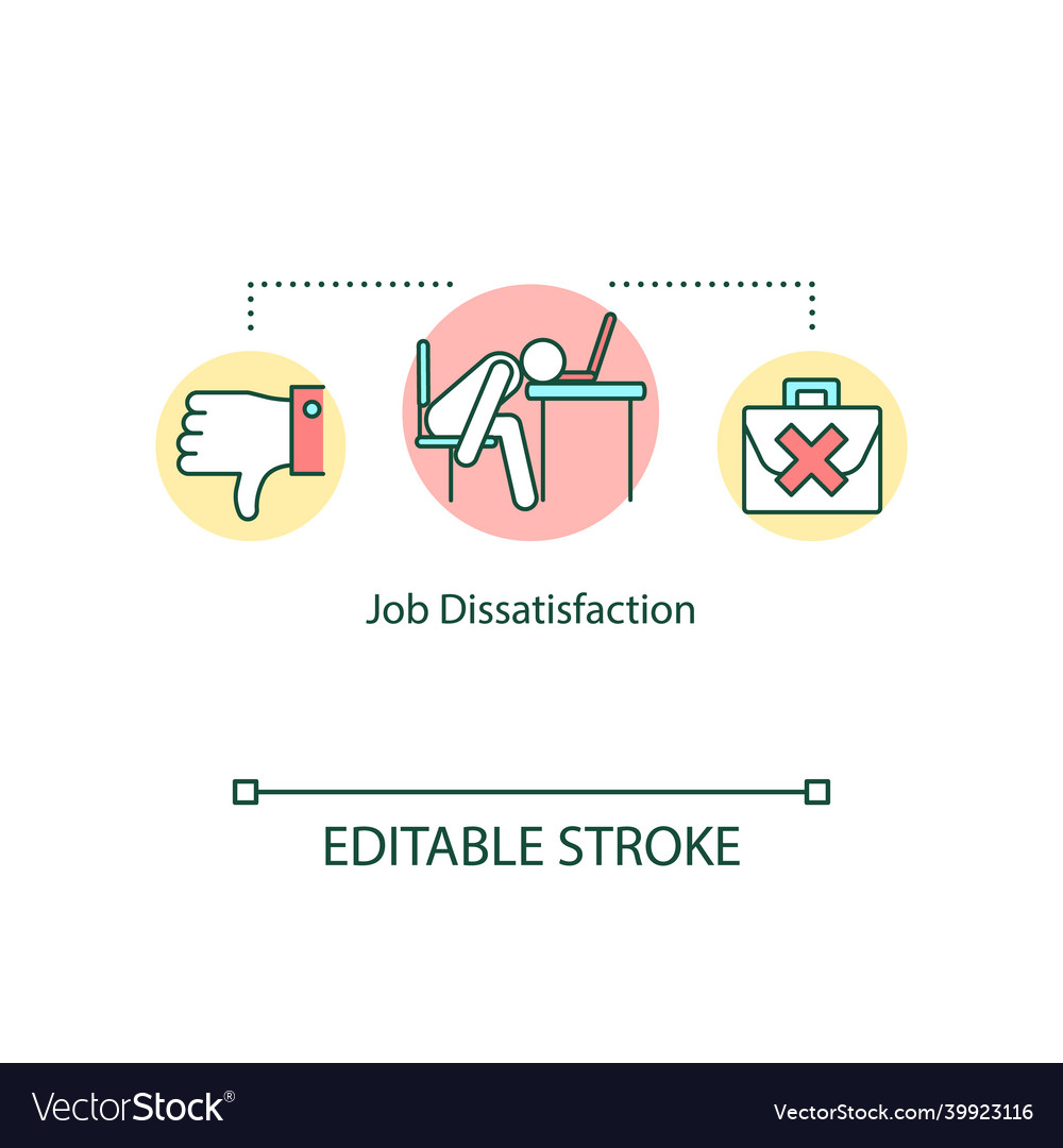 Job dissatisfaction concept icon burnout idea Vector Image