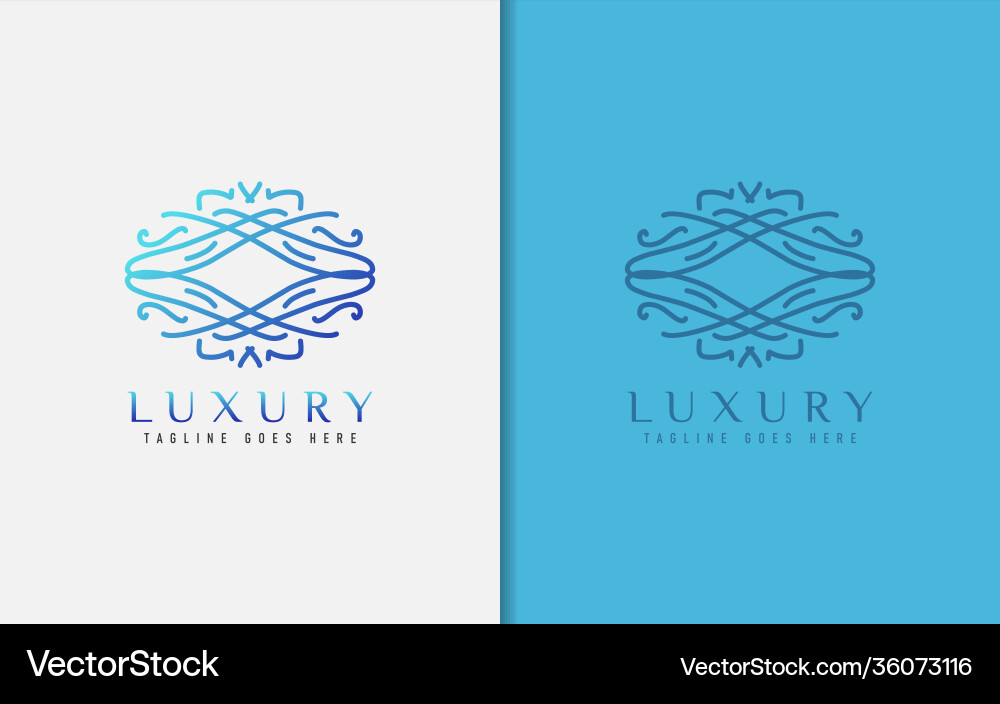 Luxury logo design elegant symbol with geometric Vector Image