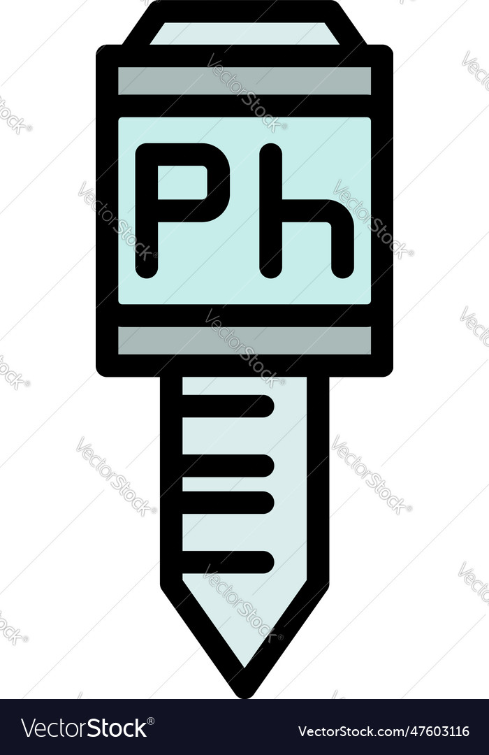 Ph level meter icon flat Royalty Free Vector Image