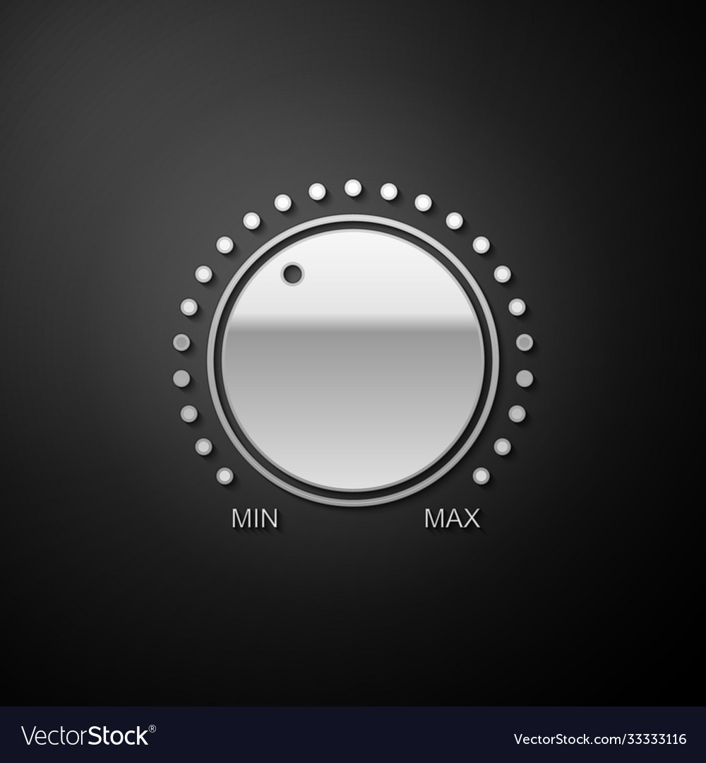 Silver dial knob level technology settings icon Vector Image Silver dial knob level technology settings icon Vector Image