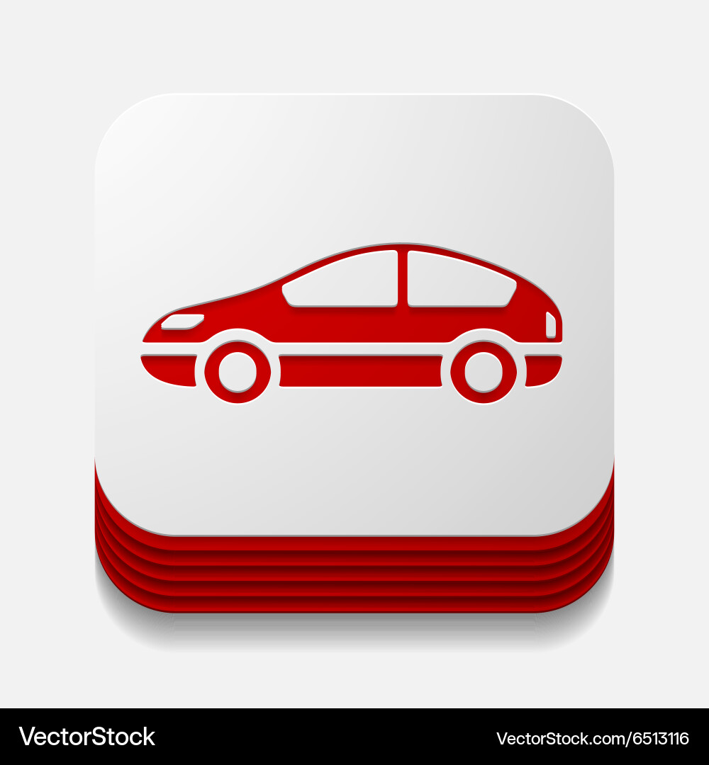 Square button car Royalty Free Vector Image - VectorStock