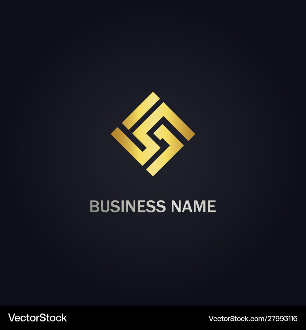 Square line sign company logo Royalty Free Vector Image