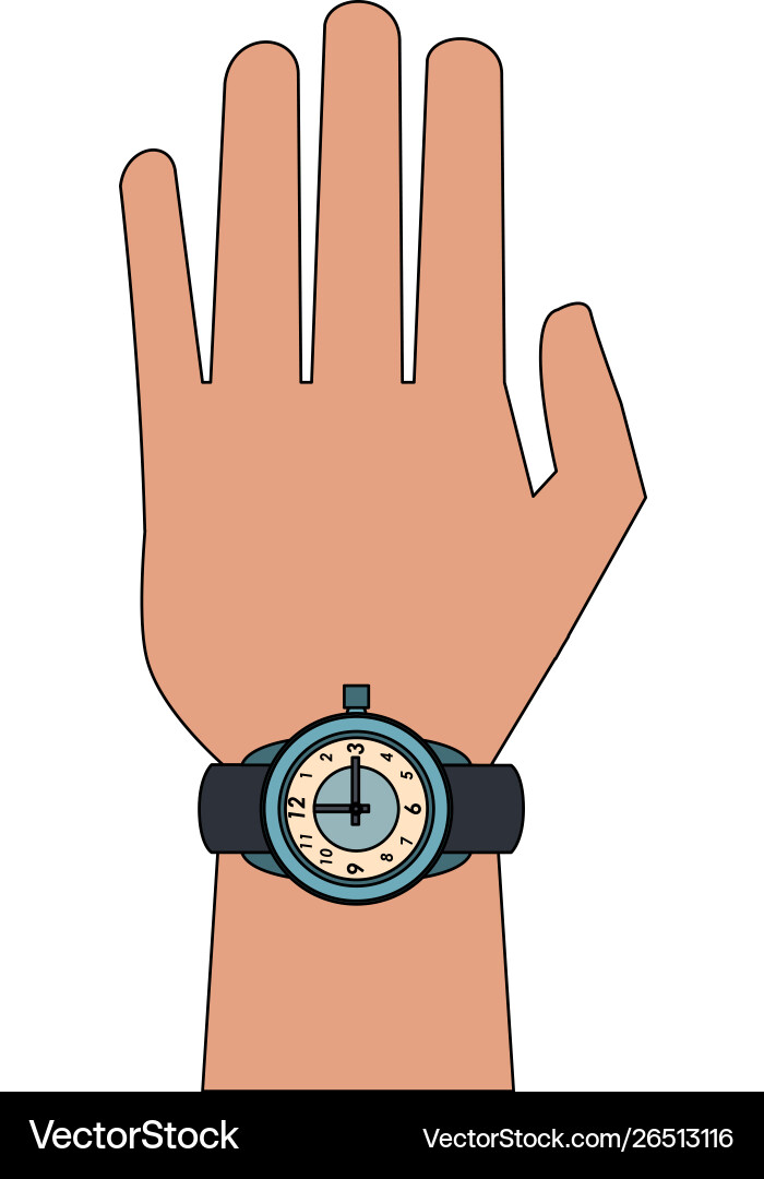 Time clock watch alarm cartoon Royalty Free Vector Image