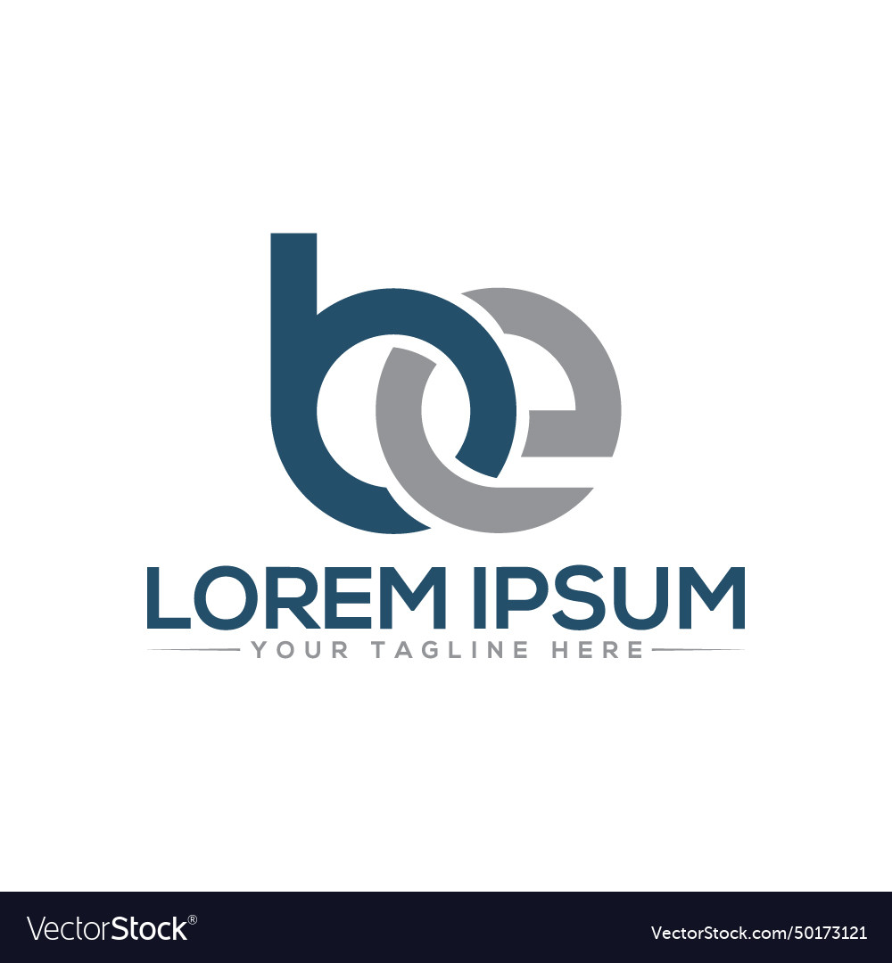 Be letter logo design creative Royalty Free Vector Image