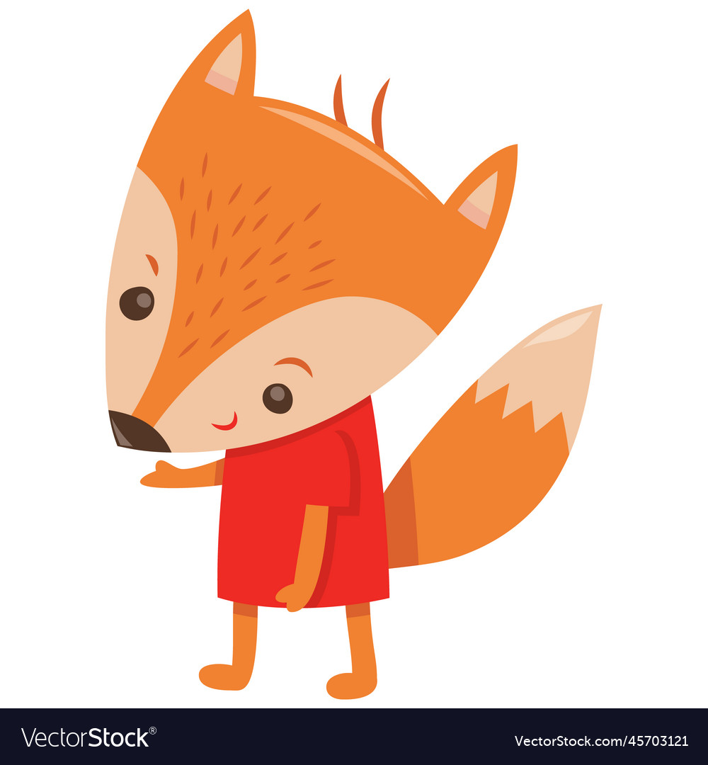 Cartoon standing fox Royalty Free Vector Image