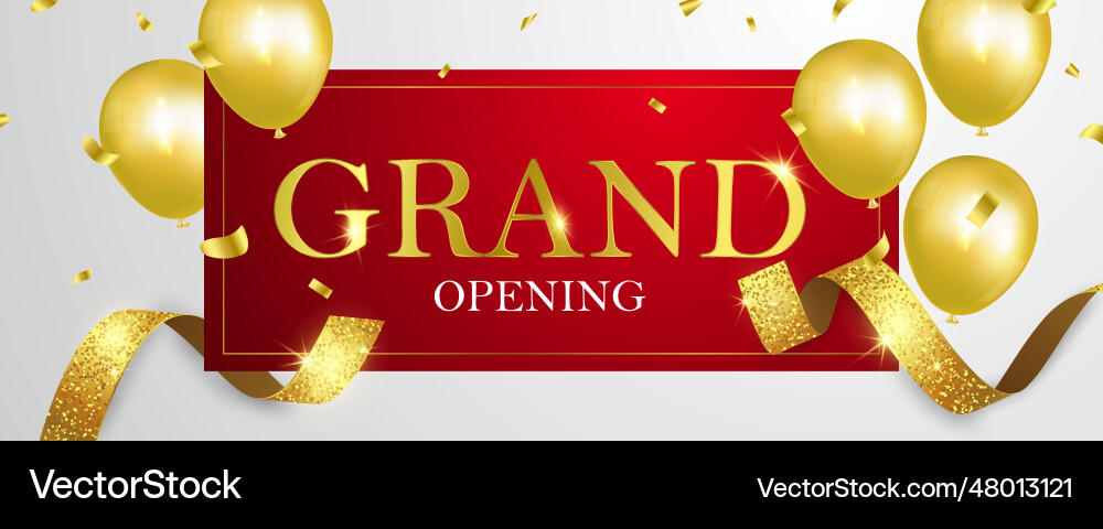 Celebration party banner with gold balloons Vector Image