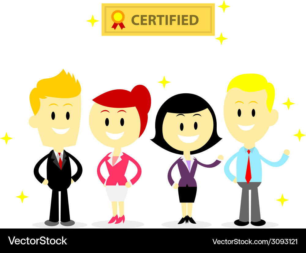 Certified professional employees Royalty Free Vector Image