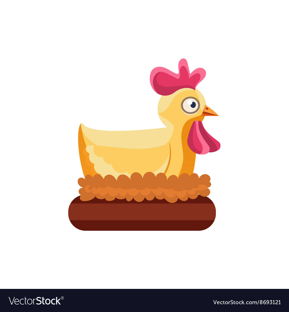 Chicken nesting simplified cute Royalty Free Vector Image