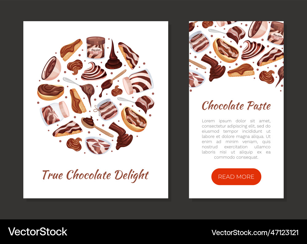 Chocolate paste banner design with sweet cacao Vector Image