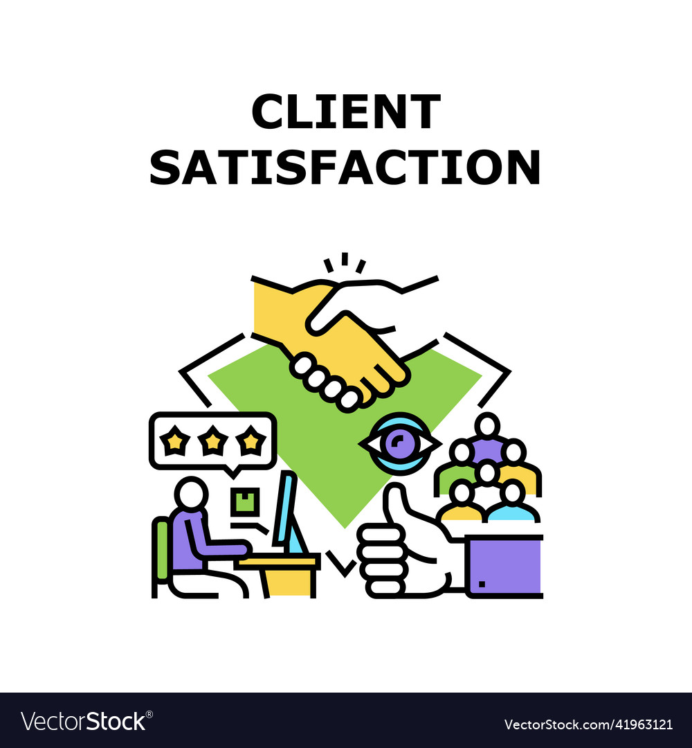 Client satisfaction concept Royalty Free Vector Image