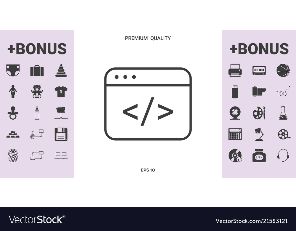 Code editor icon Royalty Free Vector Image - VectorStock