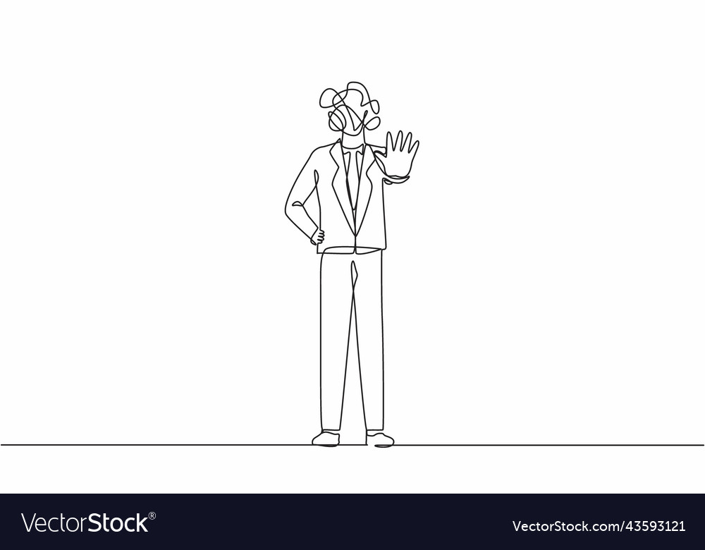 Continuous one line drawing businessman Royalty Free Vector Continuous one line drawing businessman Royalty Free Vector