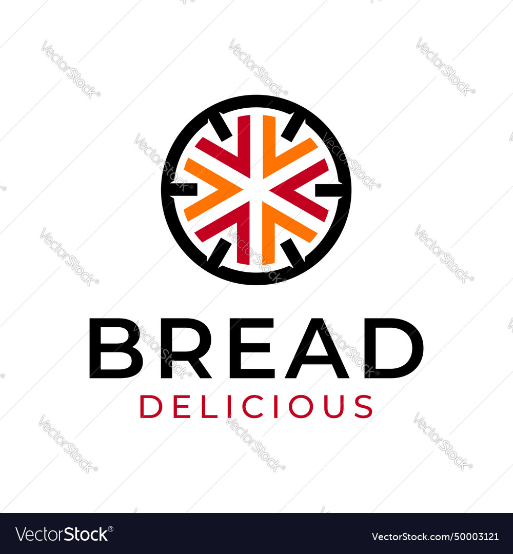 Delicious bread logo design Royalty Free Vector Image