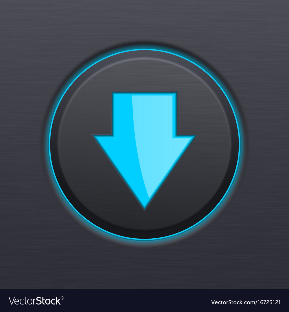 Down arrow black button Royalty Free Vector Image