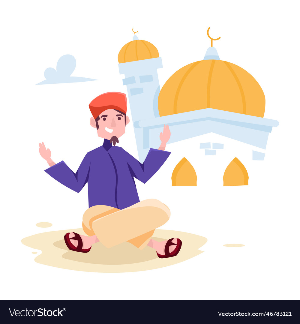 Eid prayer Royalty Free Vector Image - VectorStock