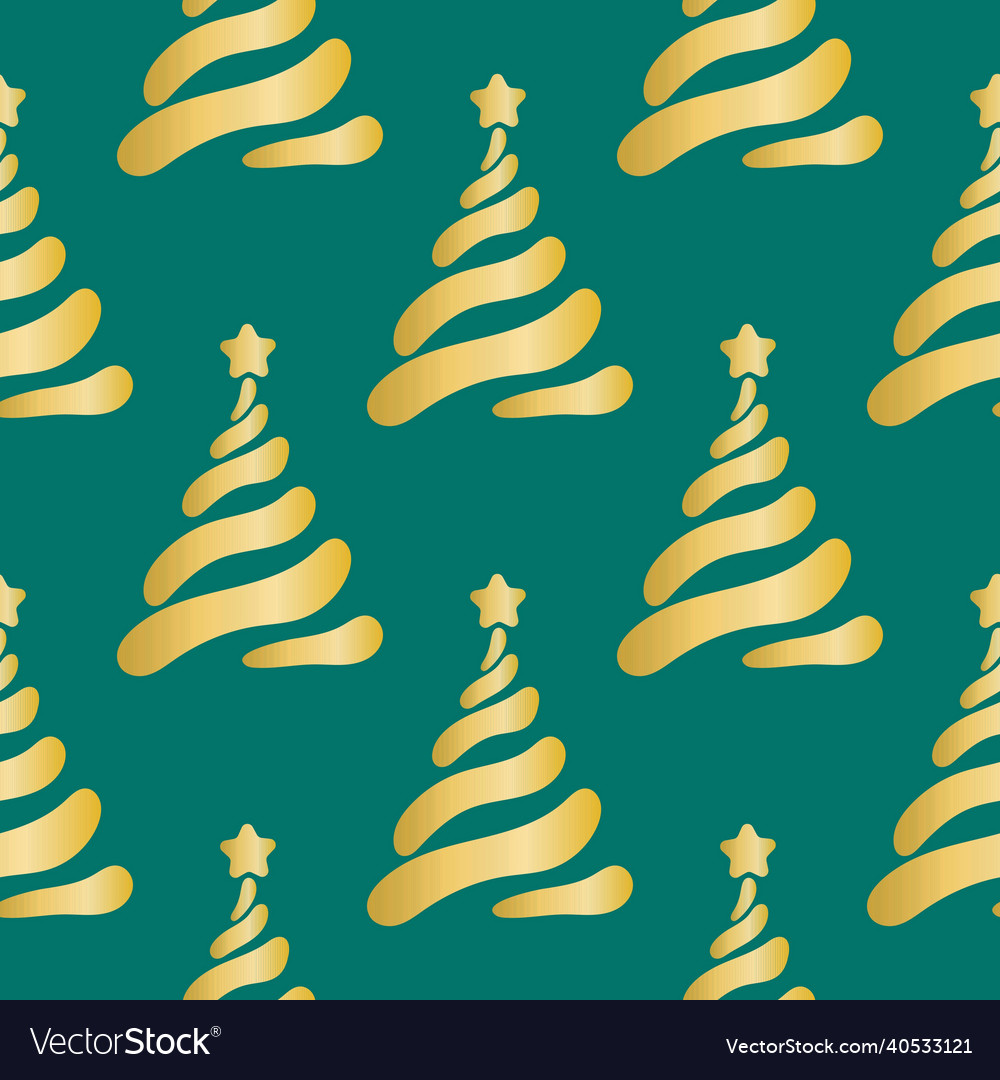 Gold fir pattern isolated Royalty Free Vector Image