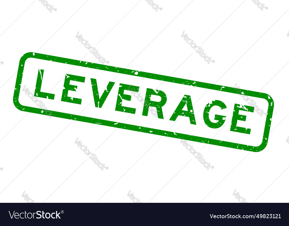 Grunge green leverage word square rubber seal Vector Image