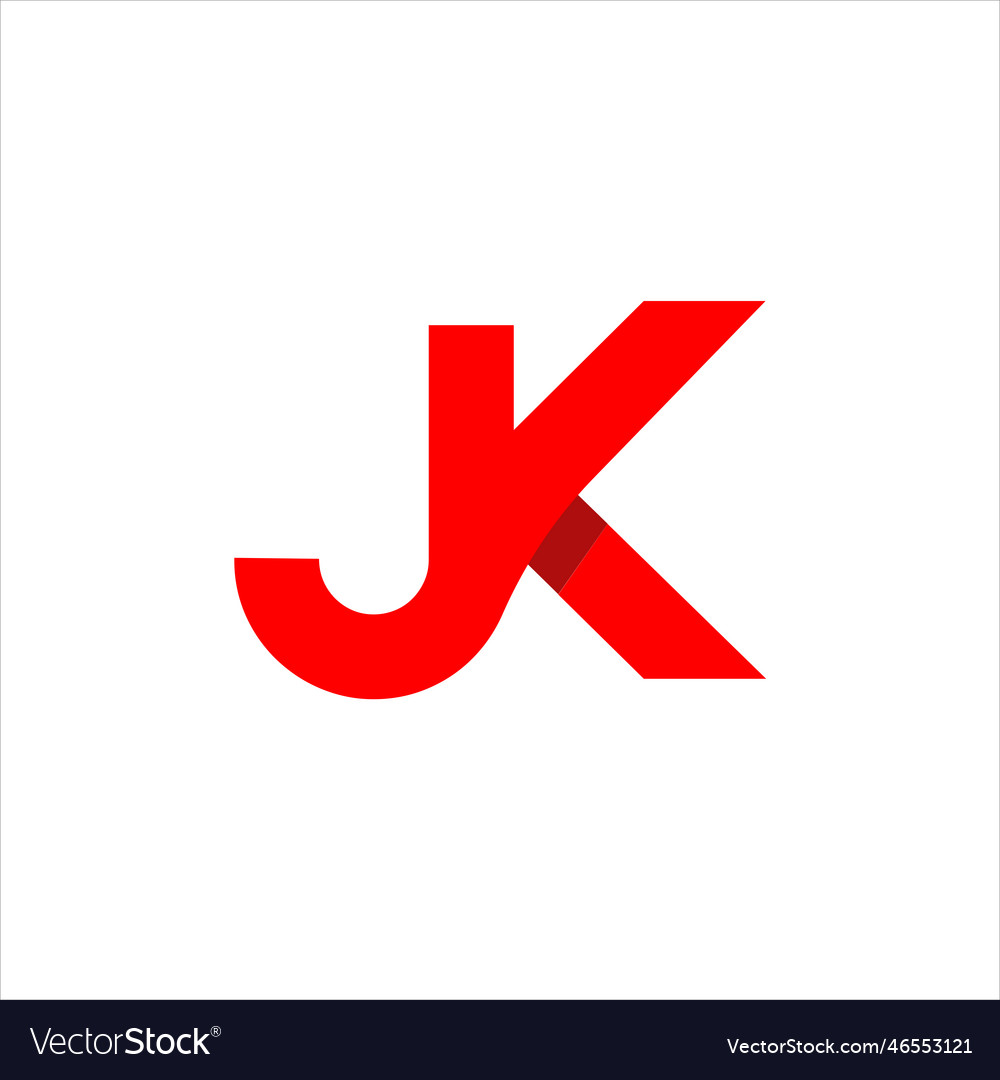 Jk logo initial design simple icon Royalty Free Vector Image