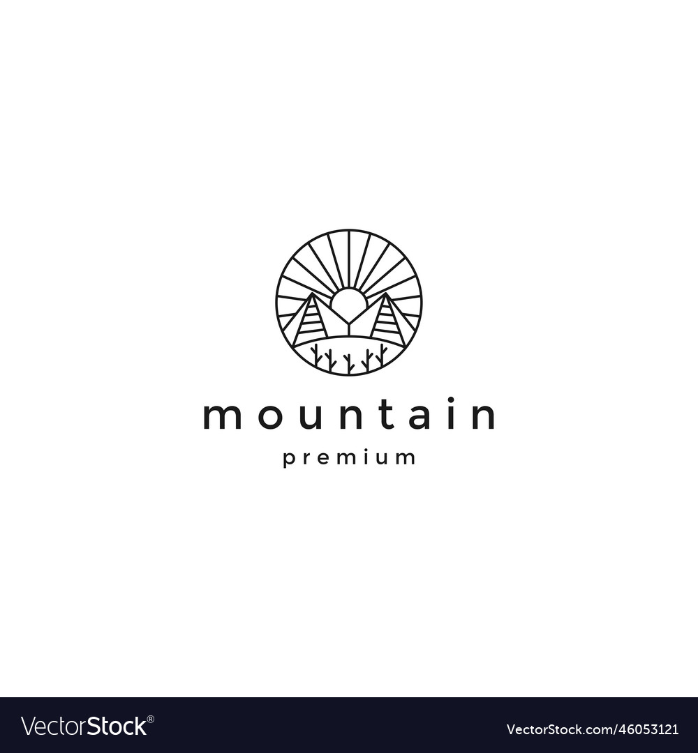 Mountain line logo Royalty Free Vector Image - VectorStock