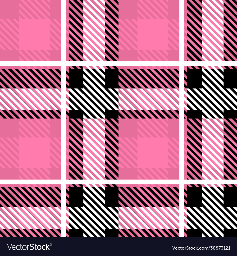 Pink plaid check seamless pattern Royalty Free Vector Image