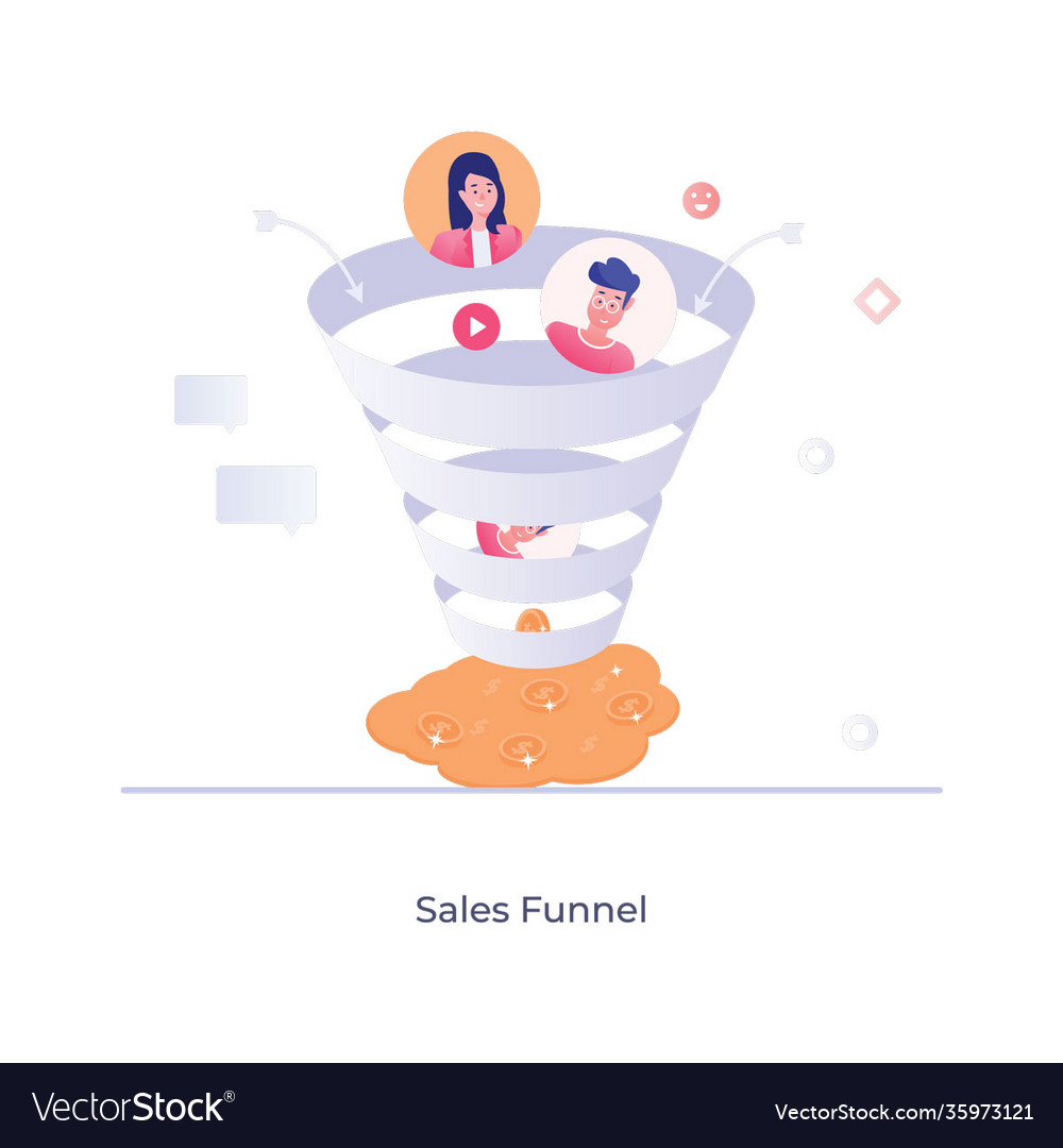 Sales funnel Royalty Free Vector Image - VectorStock