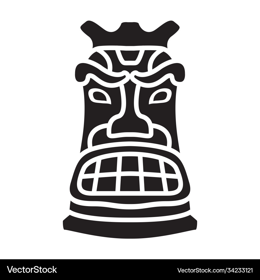 Scary tiki mask ethnic polynesia made wood Vector Image