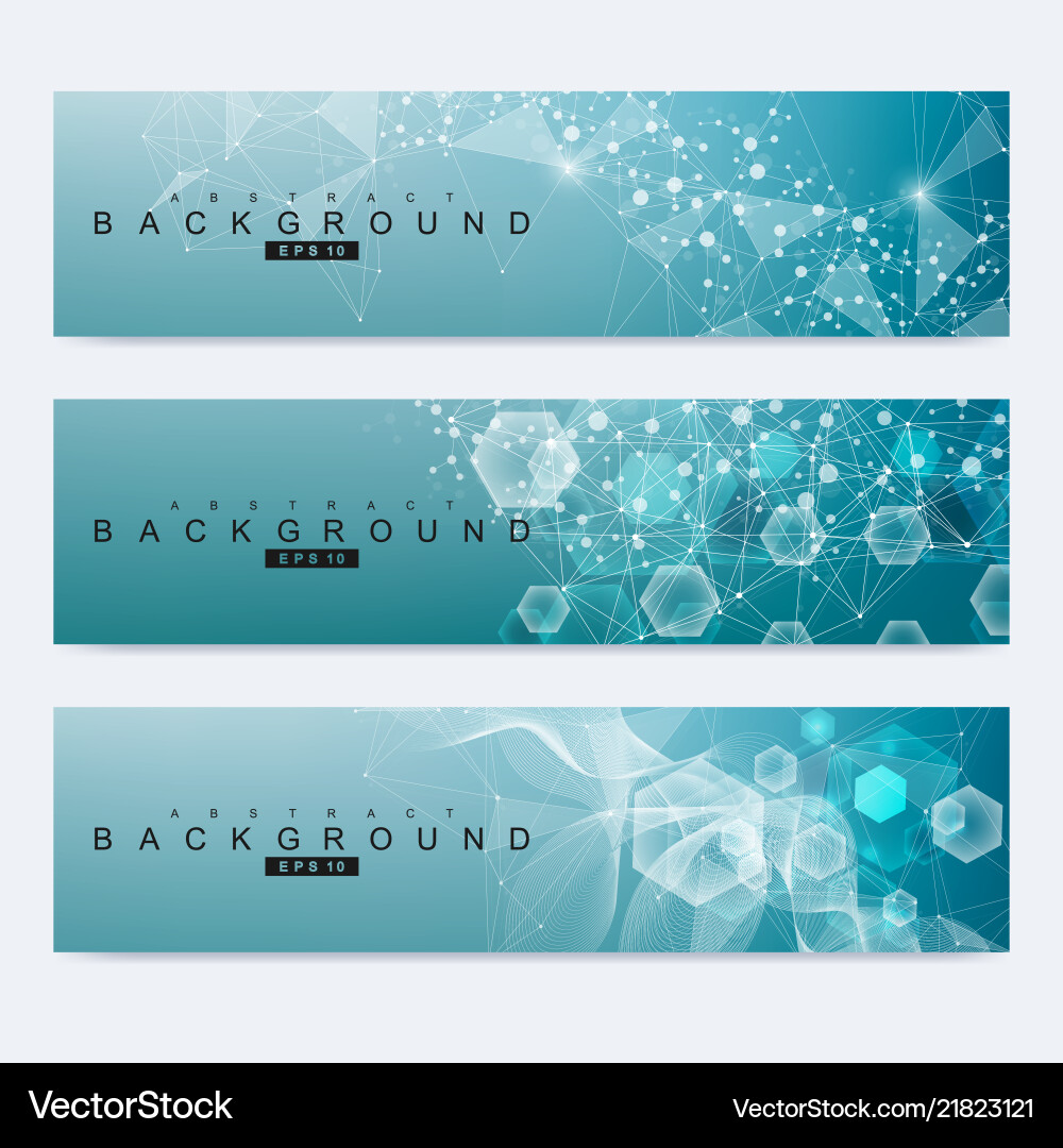 Scientific set of modern banners dna Royalty Free Vector