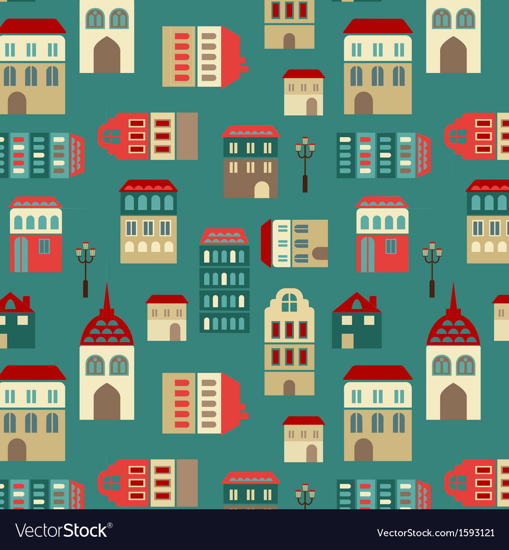 Seamless city pattern Royalty Free Vector Image