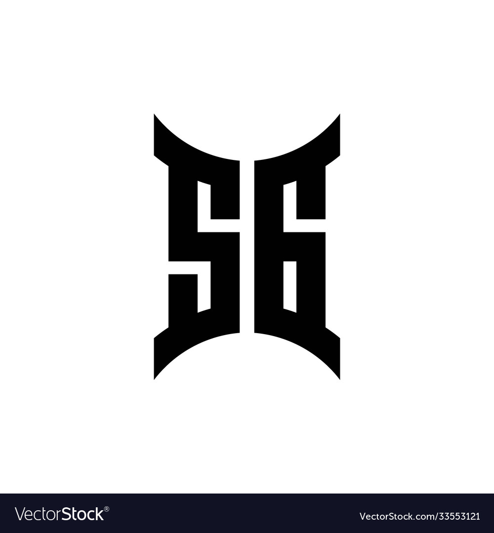 Sg monogram logo with curved side Royalty Free Vector Image