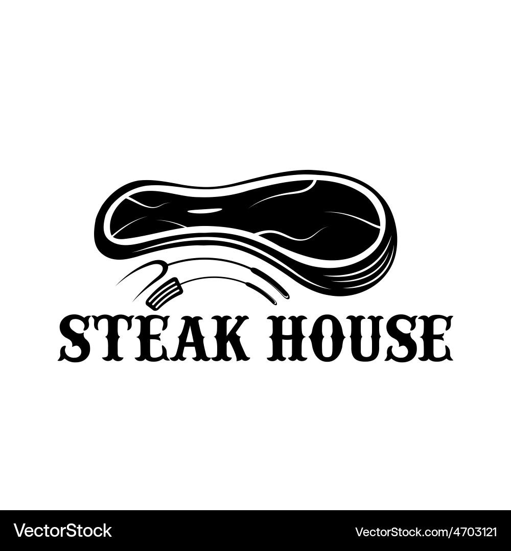 Steak house design template Royalty Free Vector Image