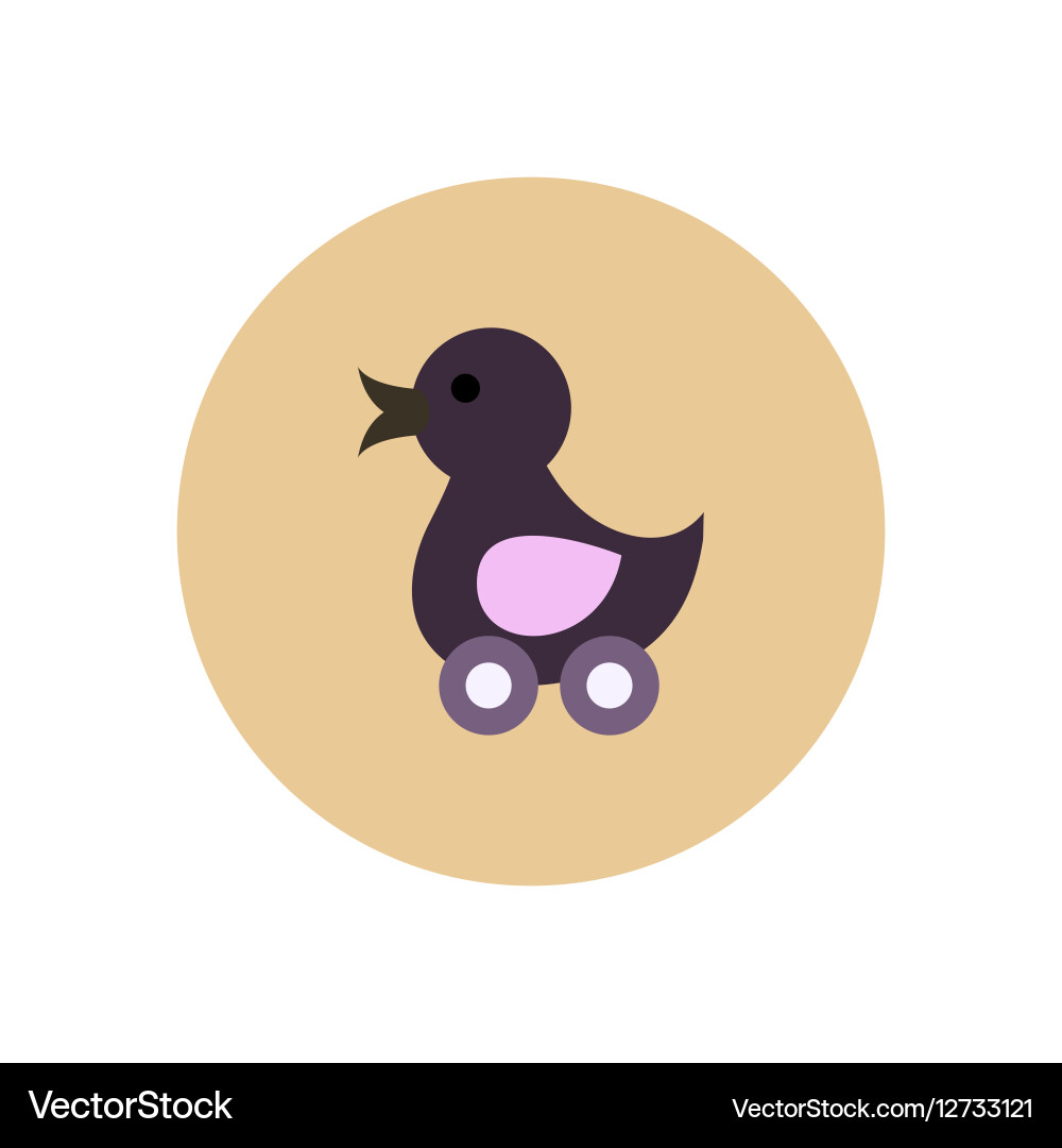 Stylish icon in color circle duck toy Royalty Free Vector
