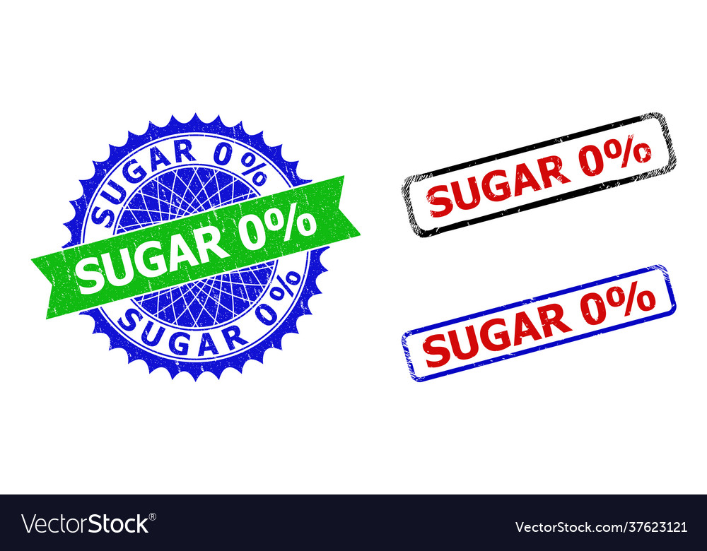 Sugar 0 percents rosette and rectangle bicolor Vector Image