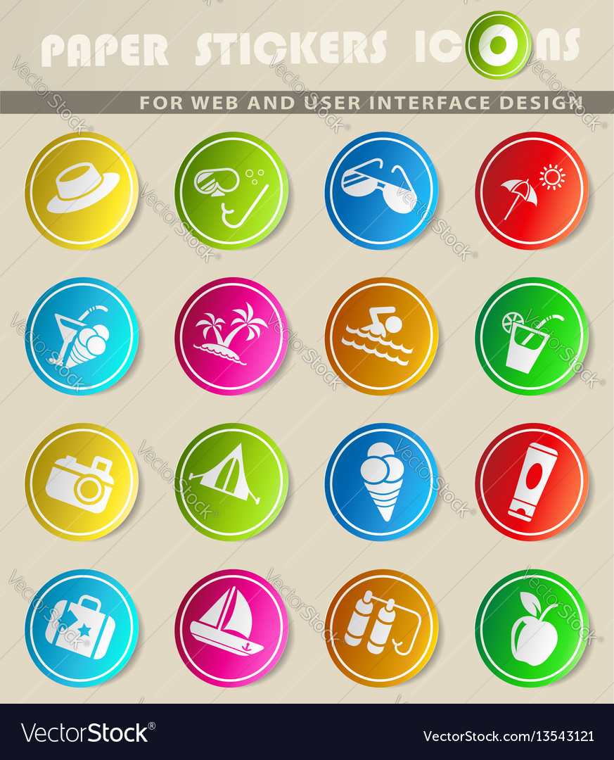 Summer icon set Royalty Free Vector Image - VectorStock