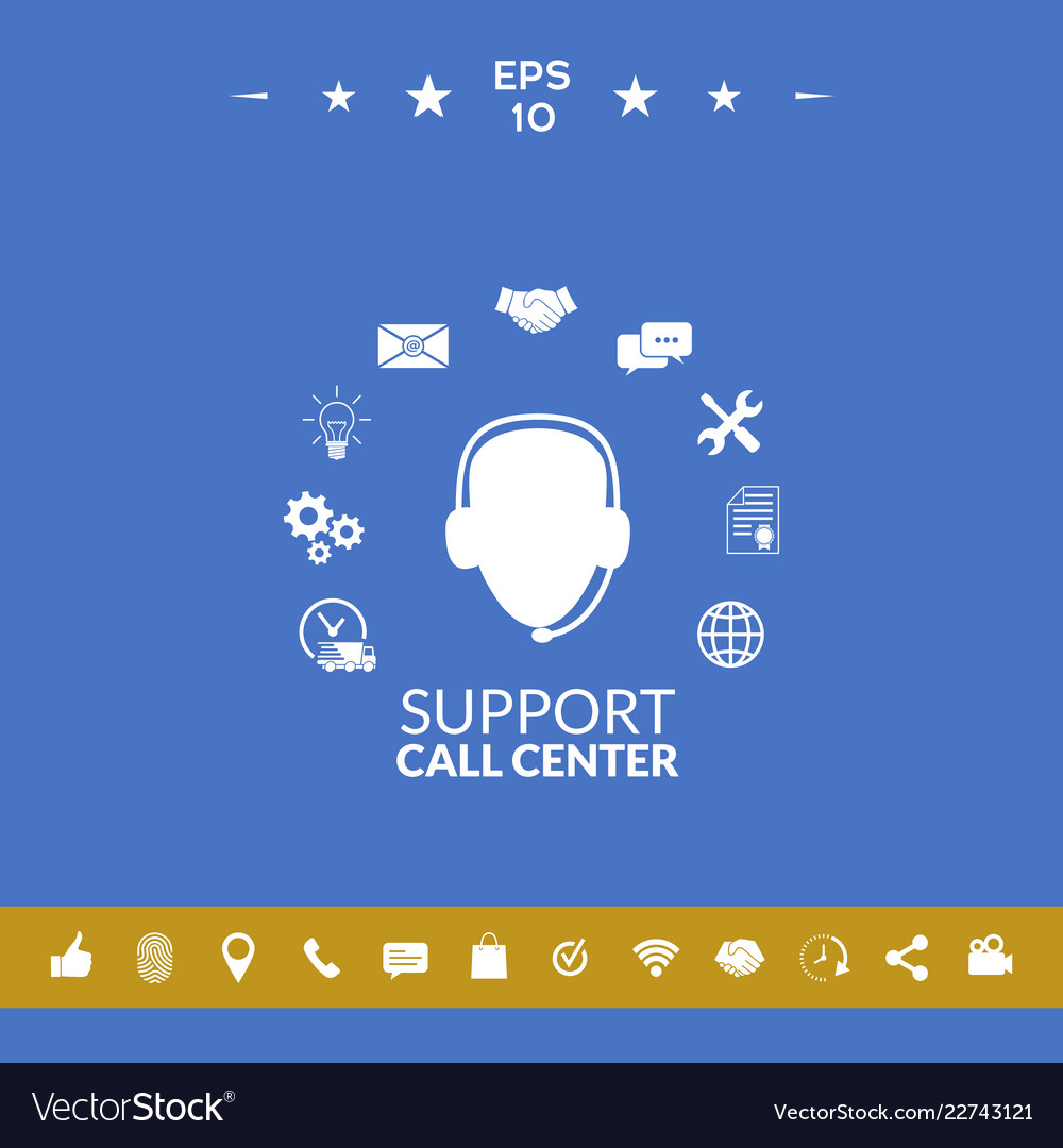 Technical support operator flat icon Royalty Free Vector