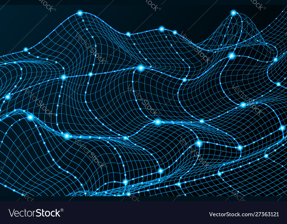 Technology background background 3d blue grid Vector Image