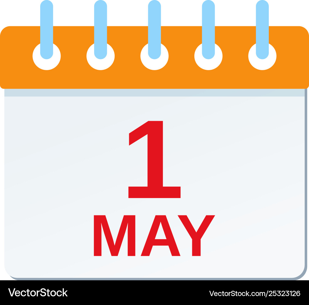 1 may calendar icon labor day Royalty Free Vector Image