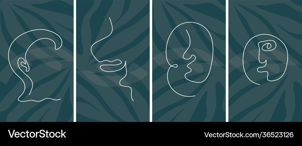 A continuous line female facial features Vector Image