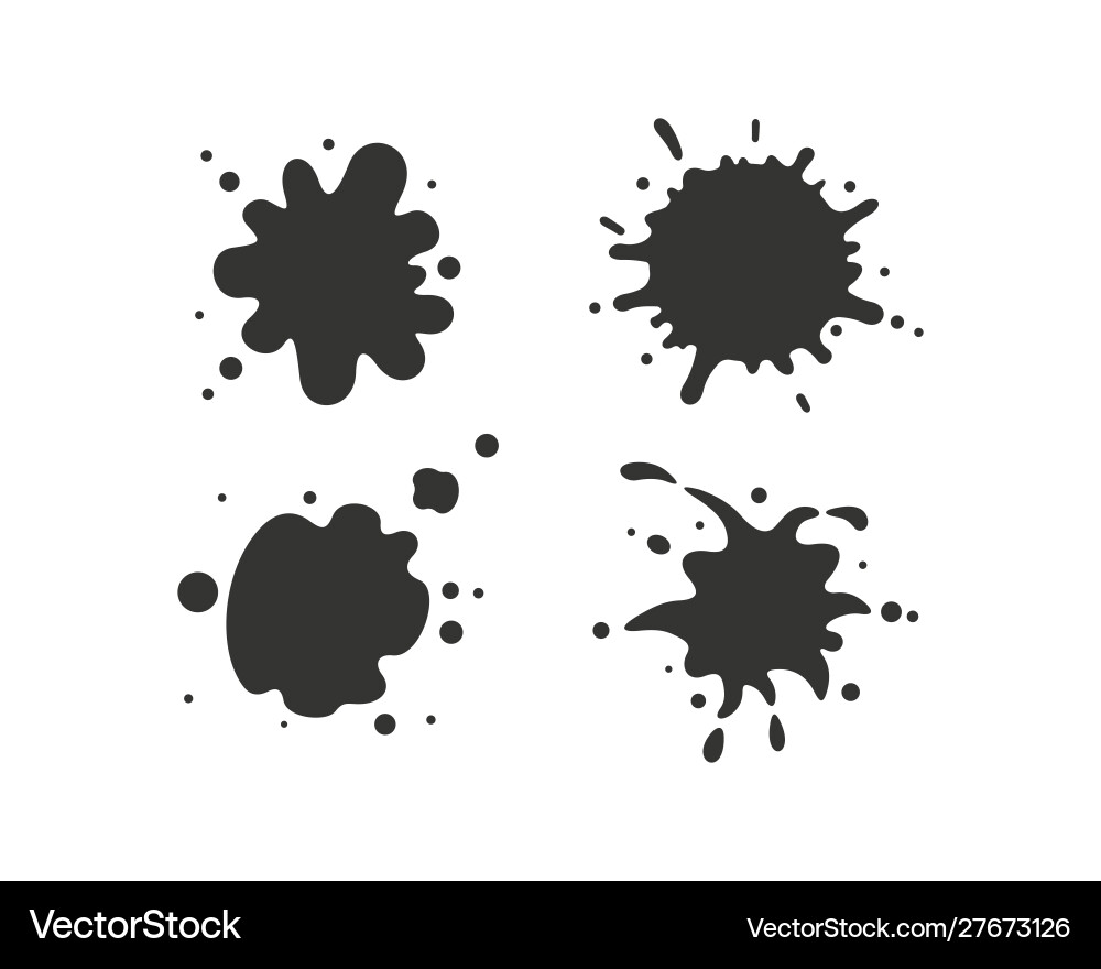 Black paint blots collection icons Royalty Free Vector Image